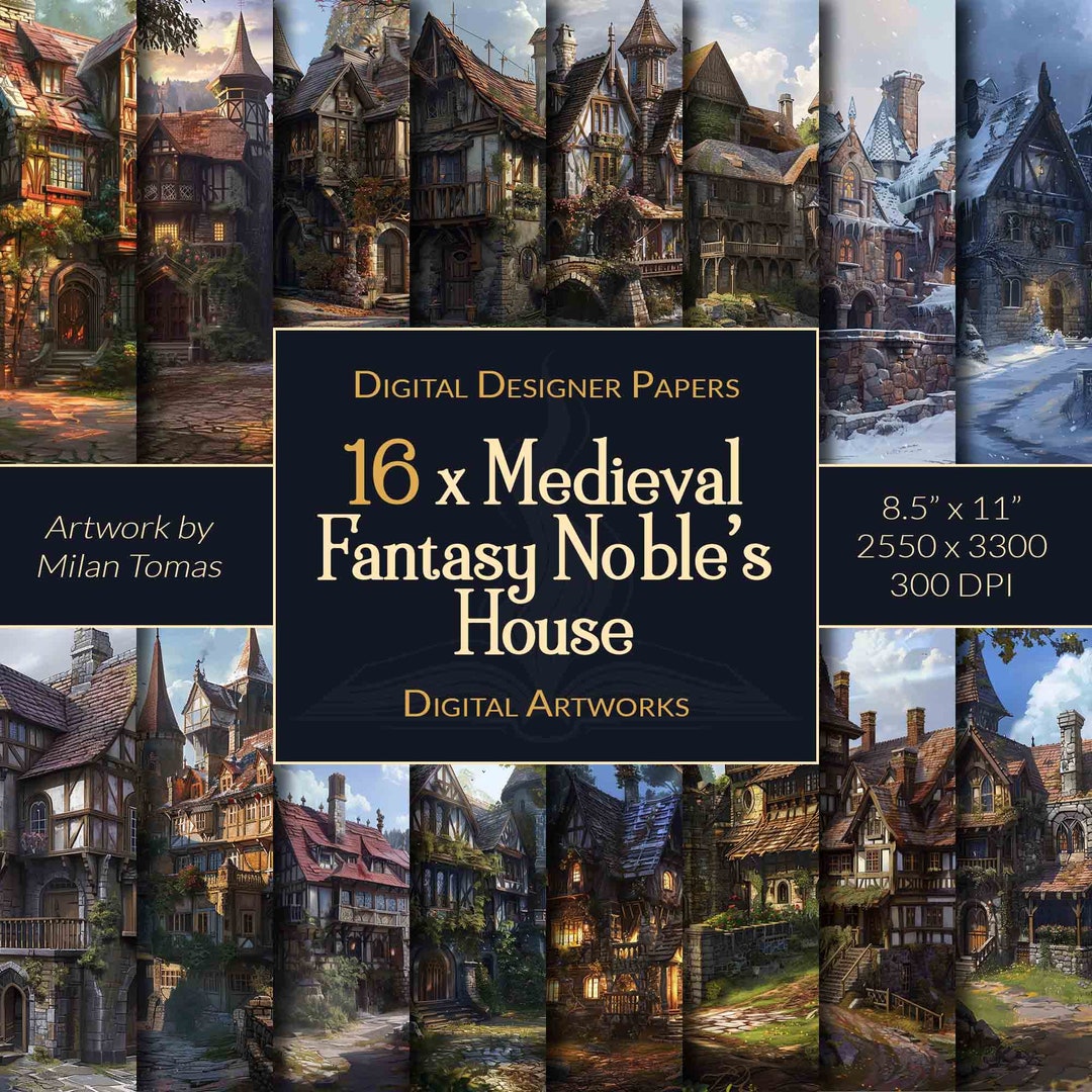 Medieval Fantasy Noble's House Digital Artworks Pack | Set of 16 ...