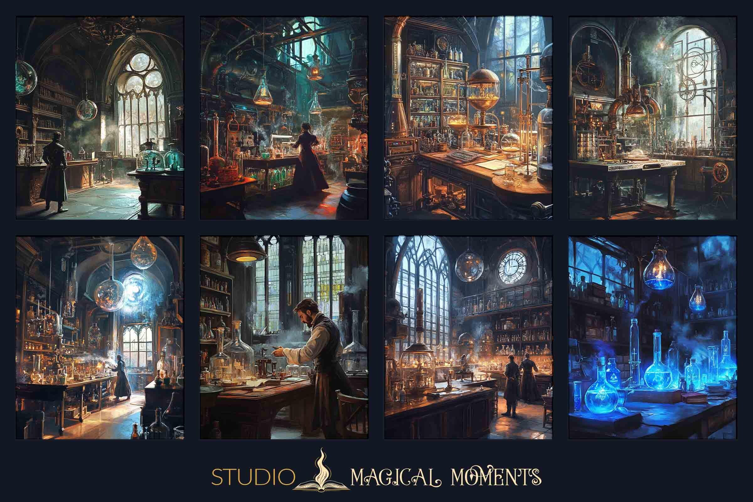 Victorian Laboratory Digital Artworks Pack Set of 16 Digital Papers ...