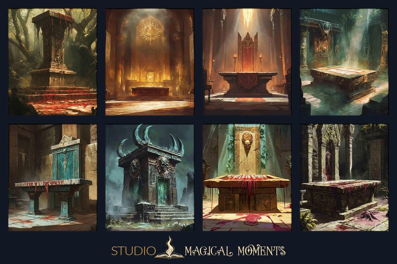 Sacrificial Altar Digital Paper Pack: Gothic Scrapbook, Junk Journal ...
