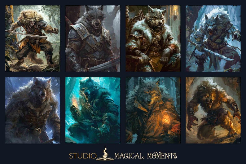 Medieval Werewolf Art: Fantasy Digital Paper Pack (digital Download ...