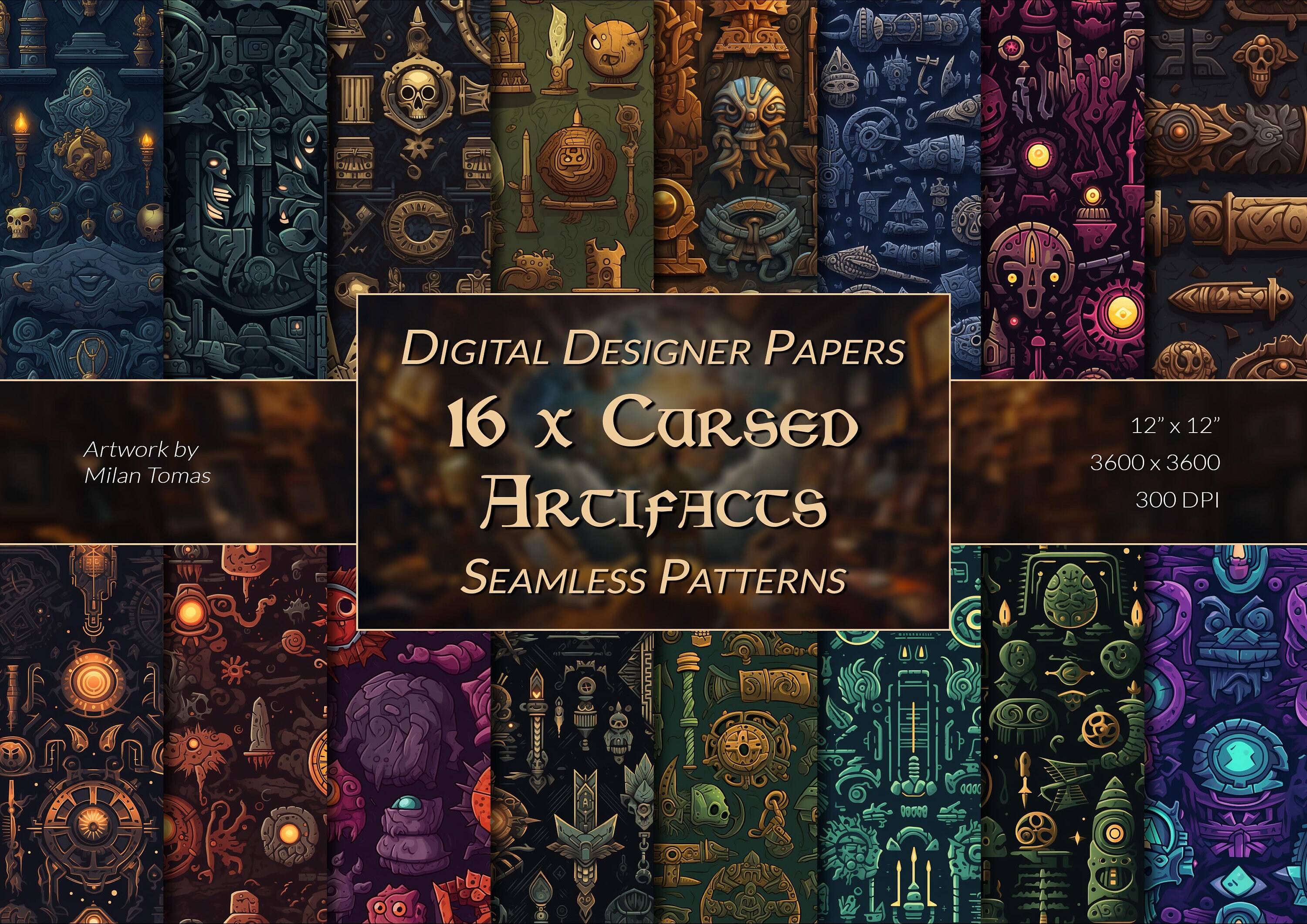 Cursed Artifacts Seamless Patterns Pack Set of 16 Digital - Etsy Australia