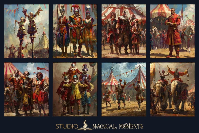 Medieval Circus Troupe Digital Artworks: Scrapbook Paper (digital ...