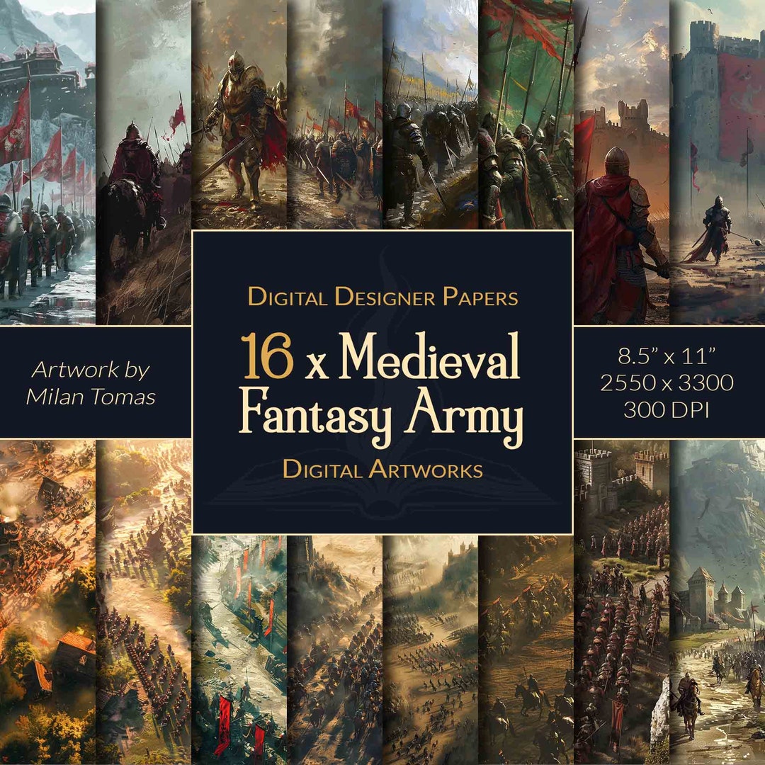 Medieval Army Art: 16 Fantasy Digital Papers (digital Download) - Etsy