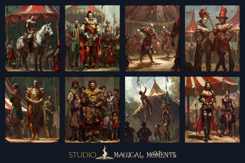 Medieval Circus Troupe Digital Artworks: Scrapbook Paper (digital ...