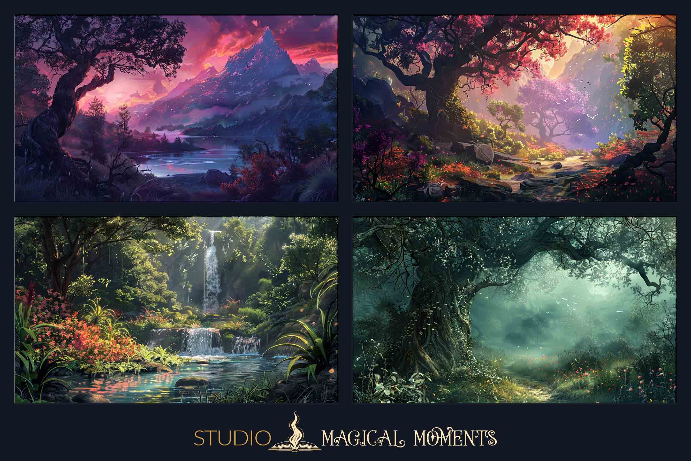 The Feywild Digital Artworks Pack Set of 16 Digital Papers Scrapbook ...