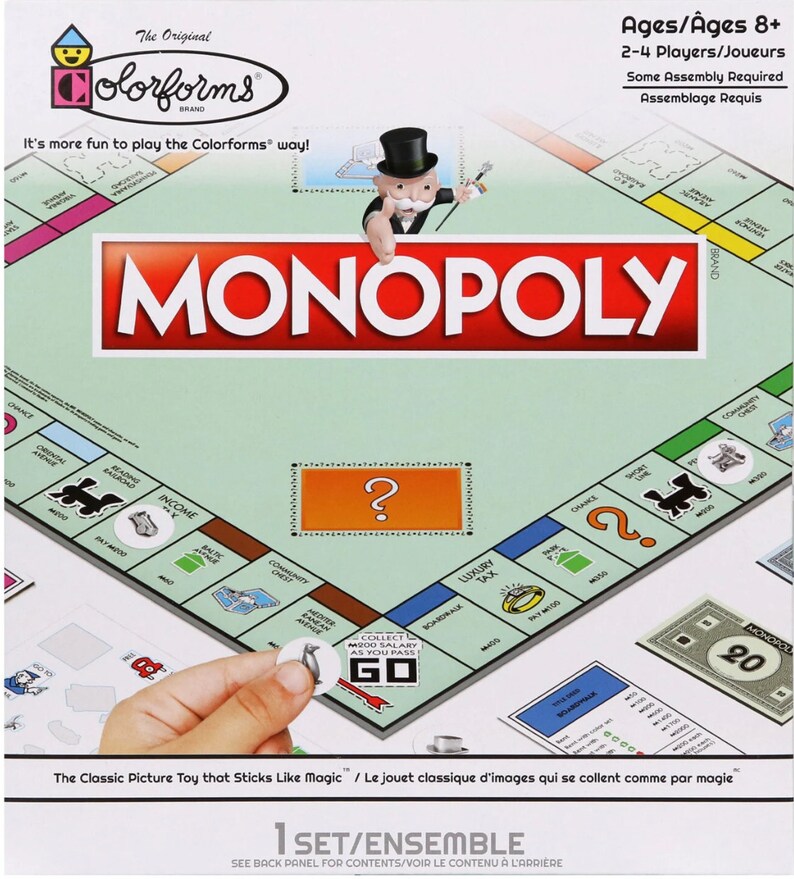 NEW Colorforms MONOPOLY Hasbro Board Game Limited Edition 2021 - Etsy