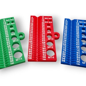 Metric Sorting Gauge for Bolts / Screws / Nuts (M2-M14 & 100mm) Metric ...