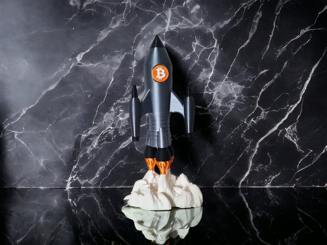 Bitcoin Rocket Moon Inspired by Crypto Collectible Original BTC Bitcoin ...