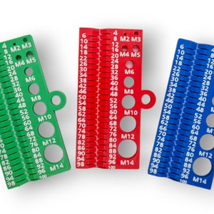 Metric Sorting Gauge for Bolts / Screws / Nuts (M2-M14 & 100mm) Metric ...