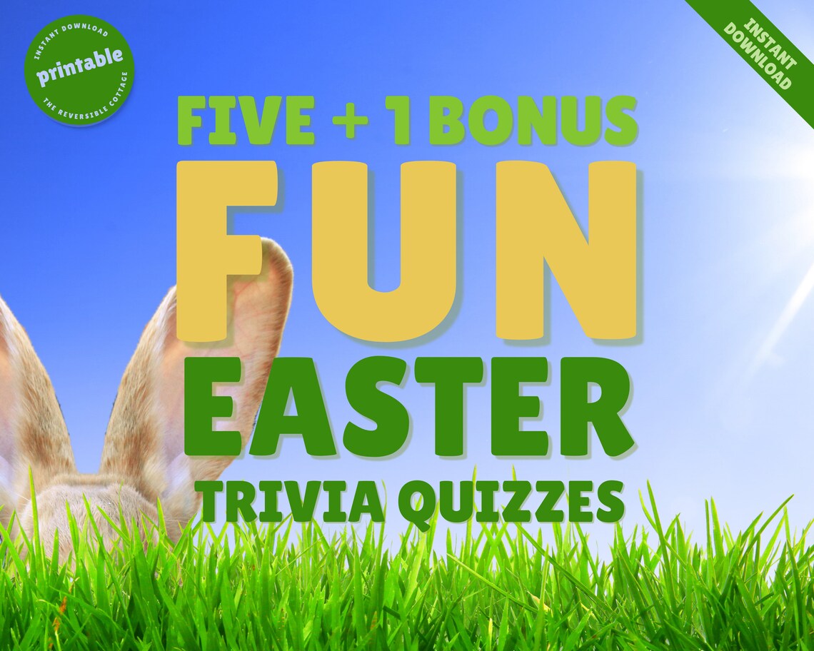 Printable Easter Trivia Quiz Bundle - 5+ BONUS Fun Quizzes for Adults ...