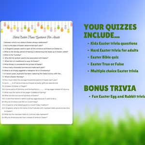 Printable Easter Trivia Quiz Bundle - 5+ BONUS Fun Quizzes for Adults ...