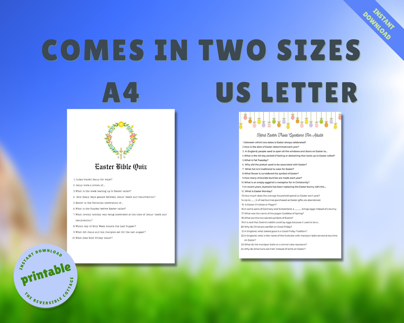 Printable Easter Trivia Quiz Bundle - 5+ BONUS Fun Quizzes for Adults ...