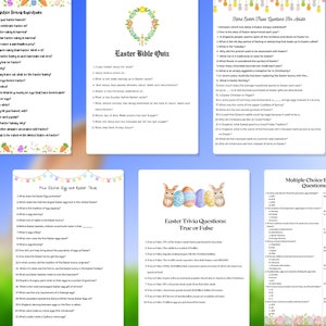 Printable Easter Trivia Quiz Bundle - 5+ BONUS Fun Quizzes for Adults ...