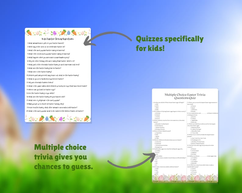 Printable Easter Trivia Quiz Bundle - 5+ BONUS Fun Quizzes for Adults ...