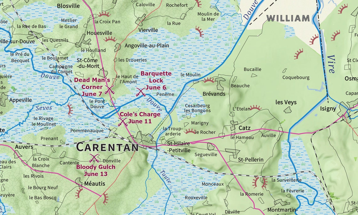 Normandy 1944 Reference Map - Etsy