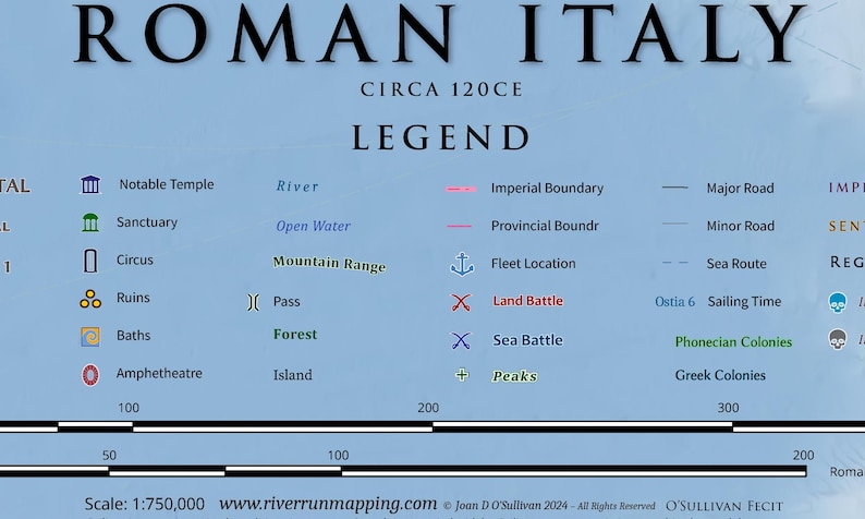 Roman Italy Wall Map - Etsy