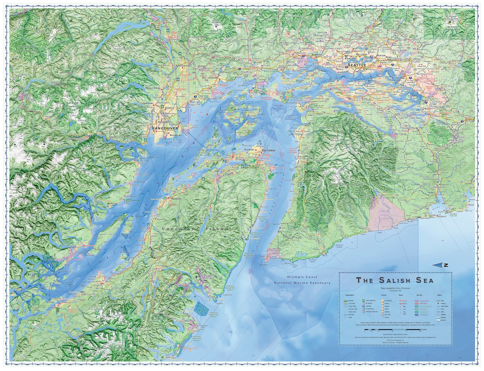 The Salish Sea Map - Etsy