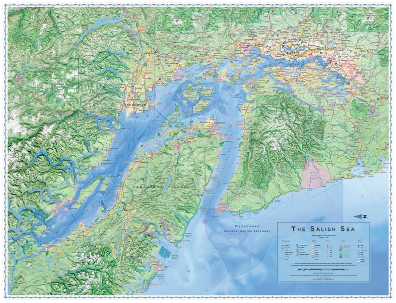The Salish Sea Map - Etsy