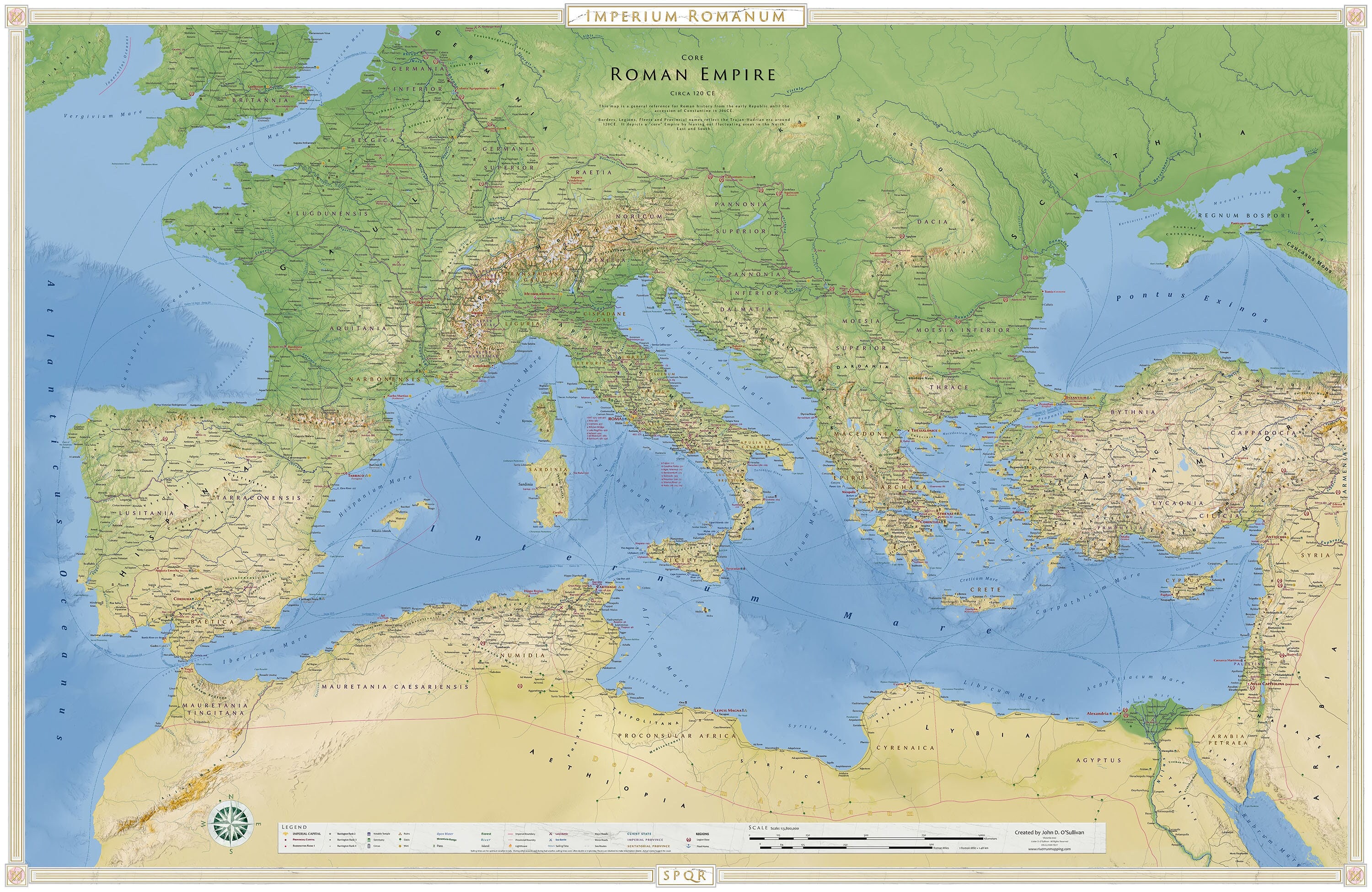Roman Empire Physical Map