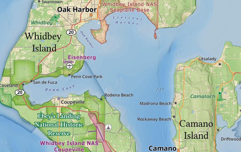 Puget Sound Map - Etsy