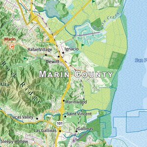 San Francisco Bay Map - Etsy