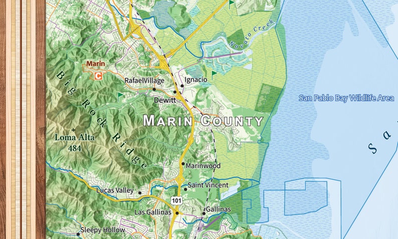 San Francisco Bay Map - Etsy