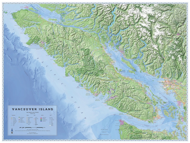 Vancouver Island Map - Etsy