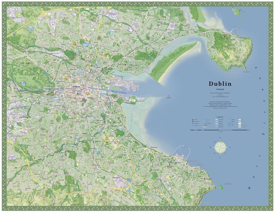 Dublin, Ireland Map - Etsy
