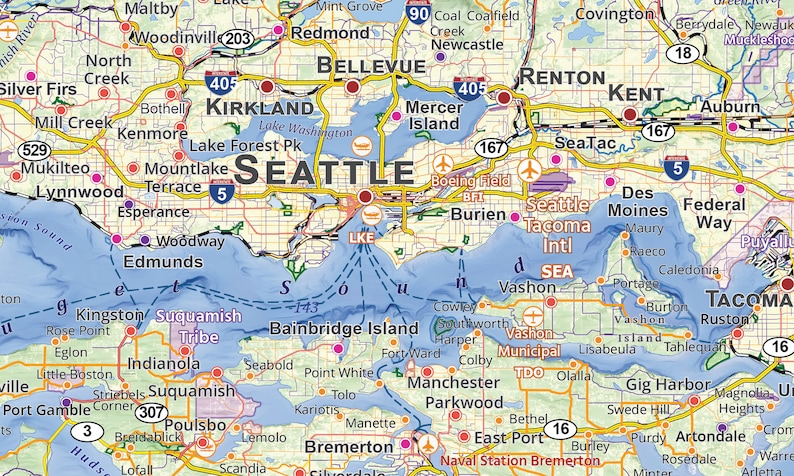 The Salish Sea Map - Etsy