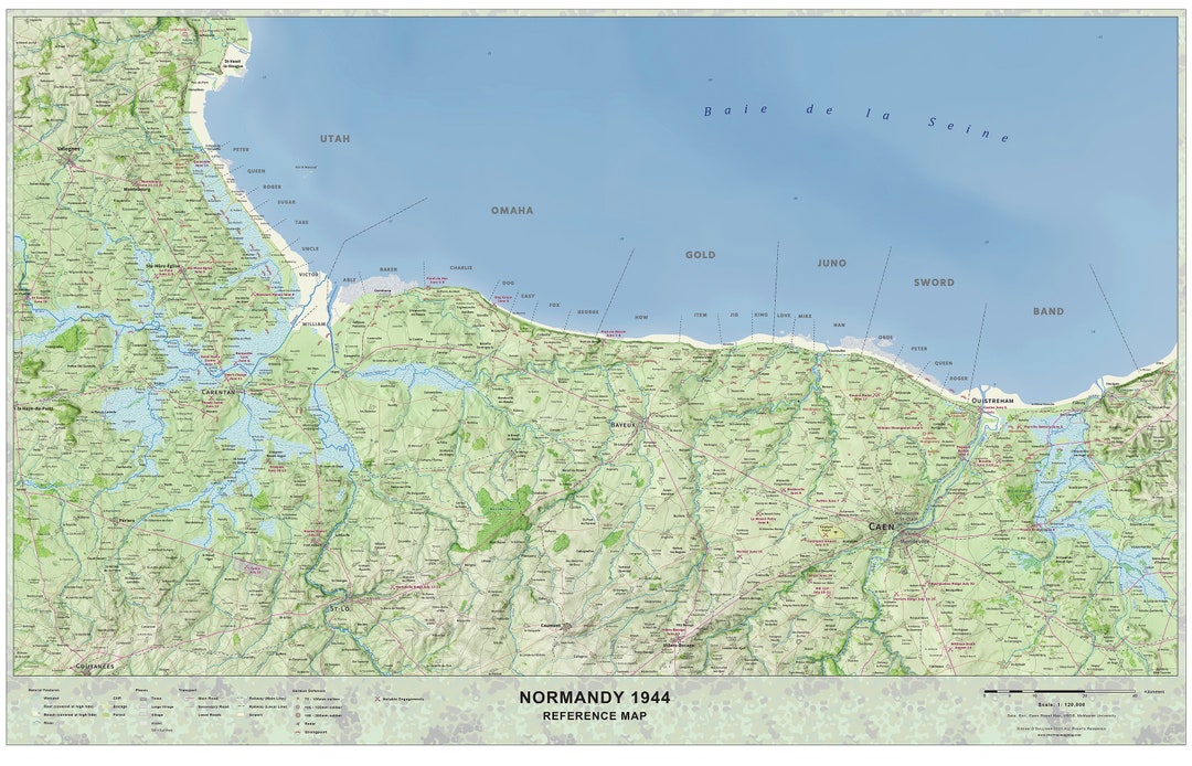 Normandy 1944 Reference Map - Etsy