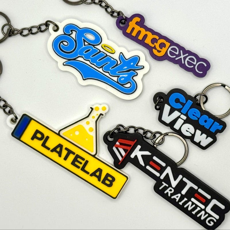 Custom Logo Keyrings - Etsy UK