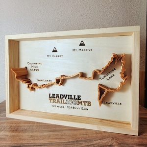 Leadville 100 MTB 3D Trail Model - Laser Engraved - Etsy
