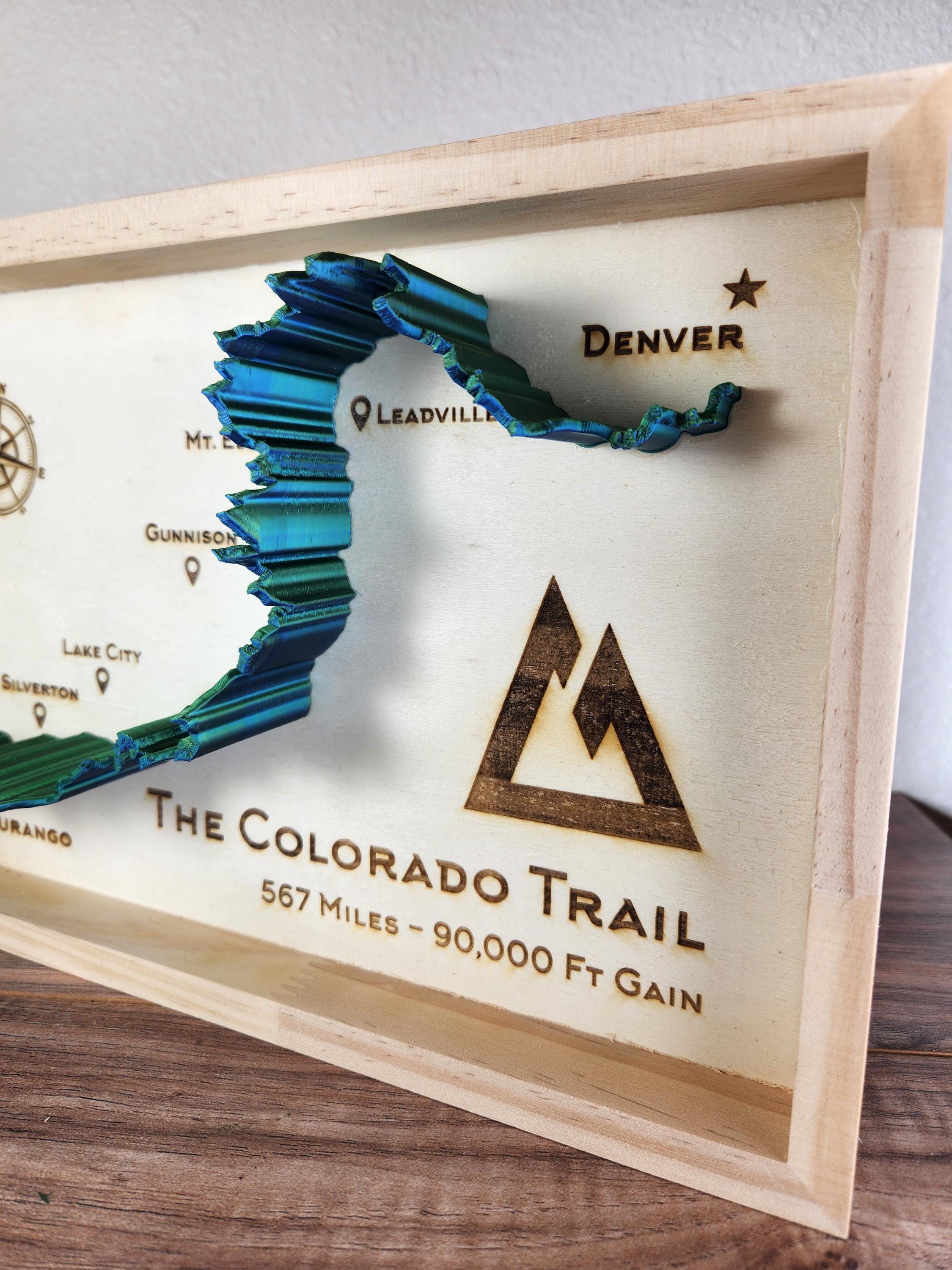 The Colorado Trail, 3D Printed, Laser Engraved - Etsy