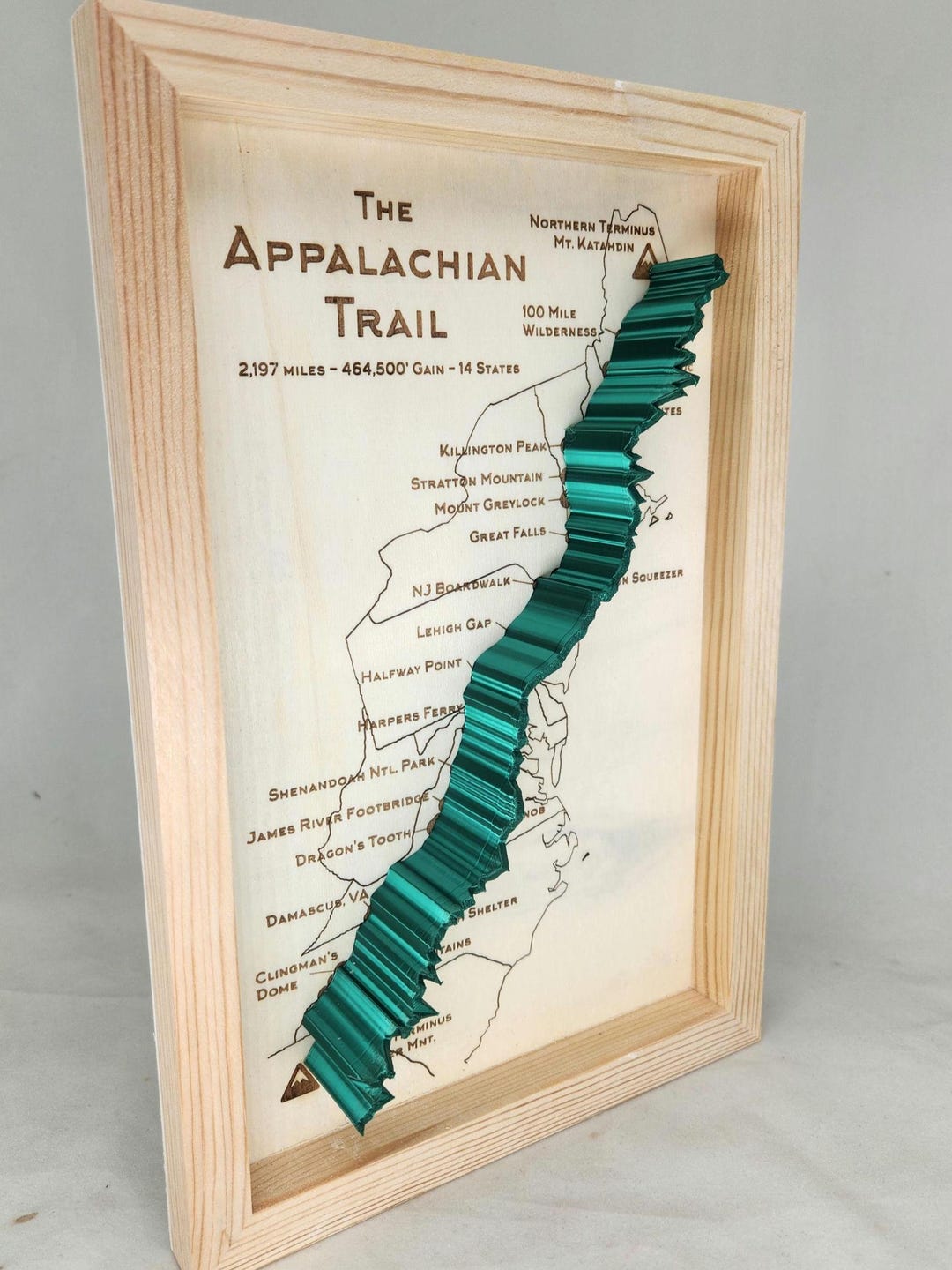 Appalachian Trail - 3D Trail Model - Laser Engraved - Etsy