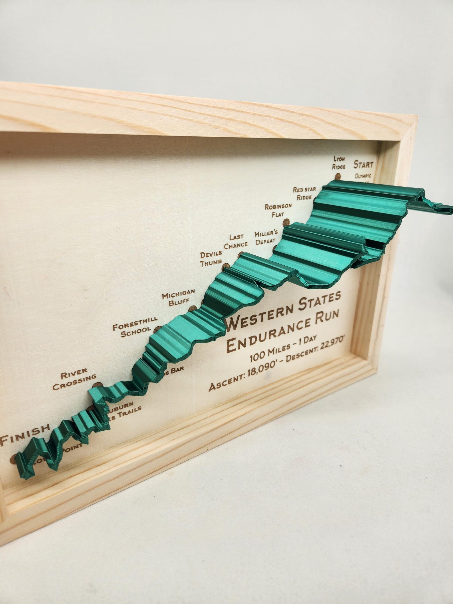 Western States Endurance Run - 3D Trail Model - Laser Engraved - Etsy