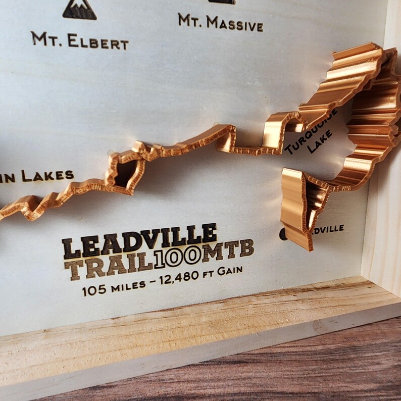 Leadville 100 MTB 3D Trail Model - Laser Engraved - Etsy
