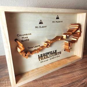 Leadville 100 MTB 3D Trail Model - Laser Engraved - Etsy