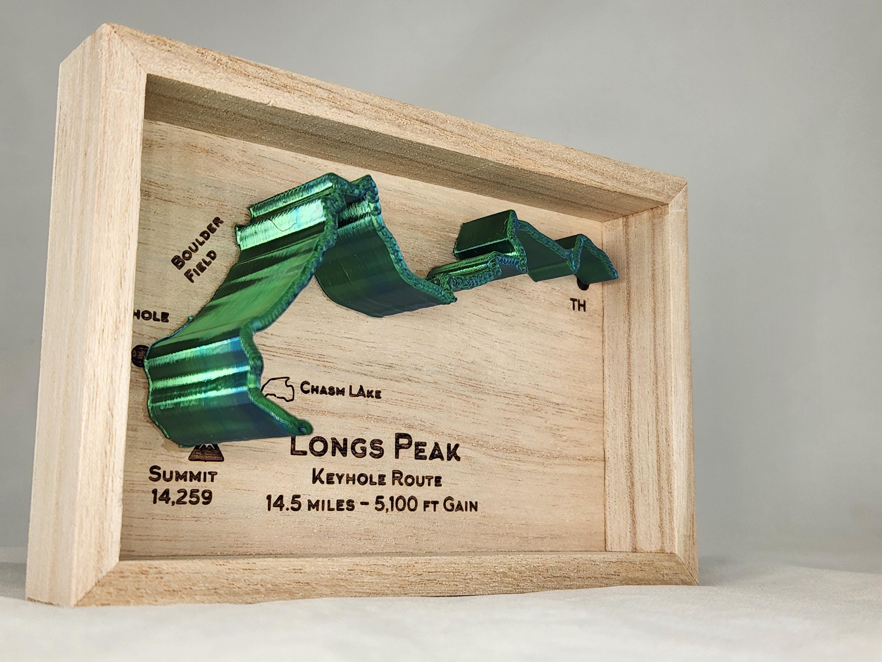Longs Peak 14er Trail Model: 3D Printed, Laser Engraved - Etsy