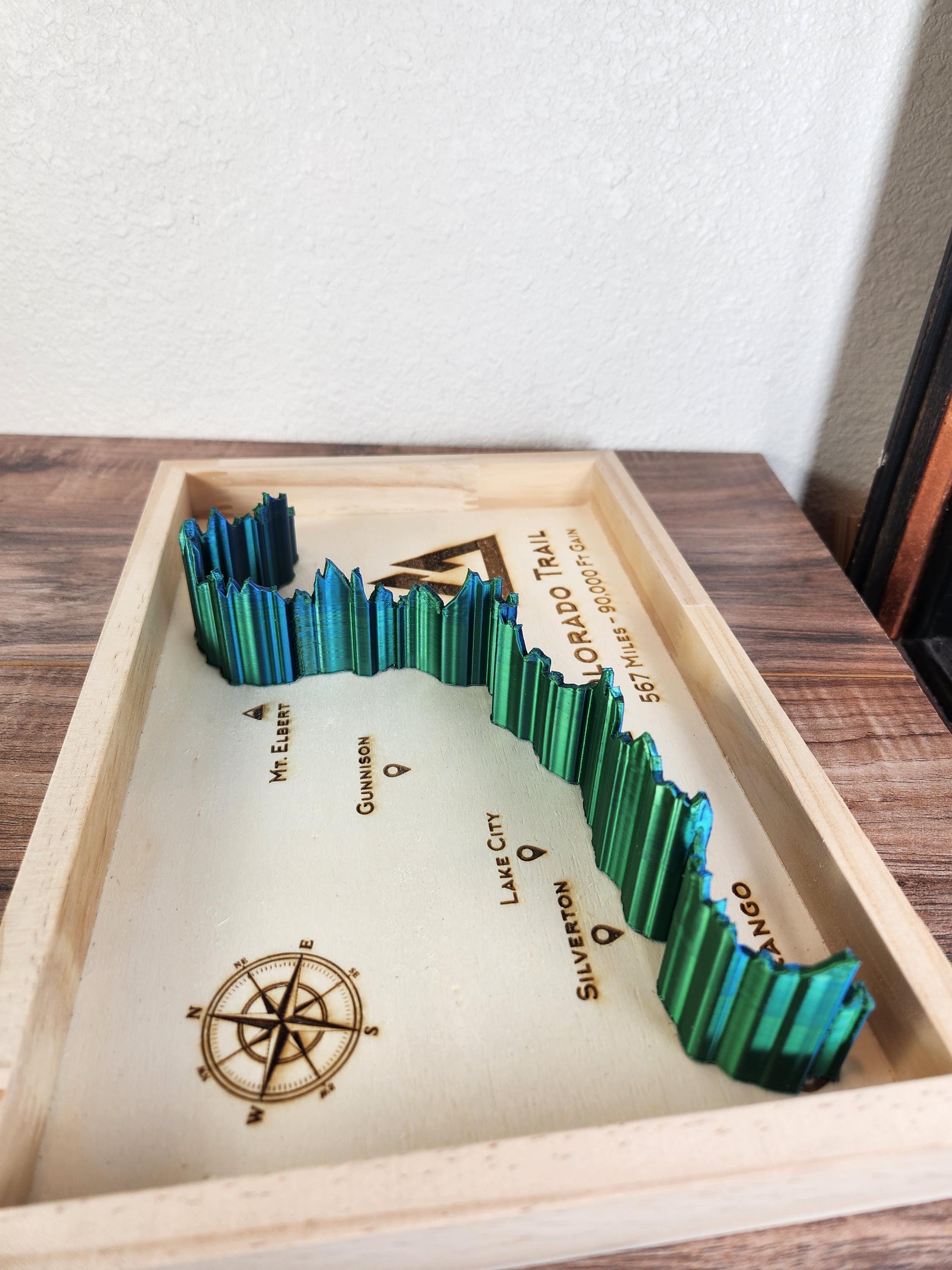 The Colorado Trail, 3D Printed, Laser Engraved - Etsy