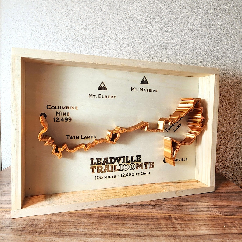 Leadville 100 MTB 3D Trail Model - Laser Engraved - Etsy