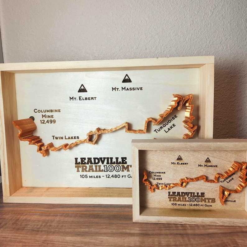 Leadville 100 MTB 3D Trail Model - Laser Engraved - Etsy