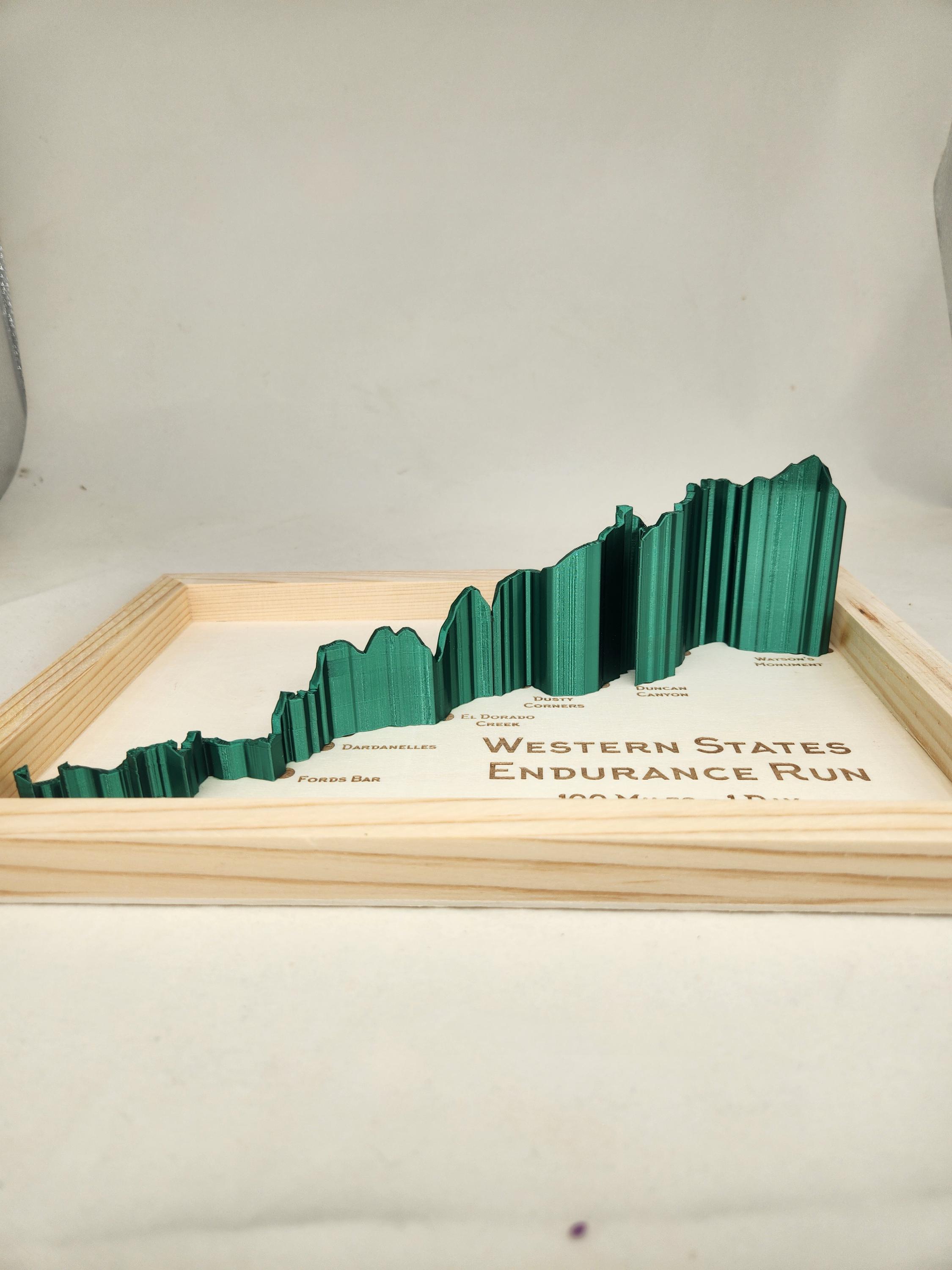 Western States Endurance Run - 3D Trail Model - Laser Engraved - Etsy
