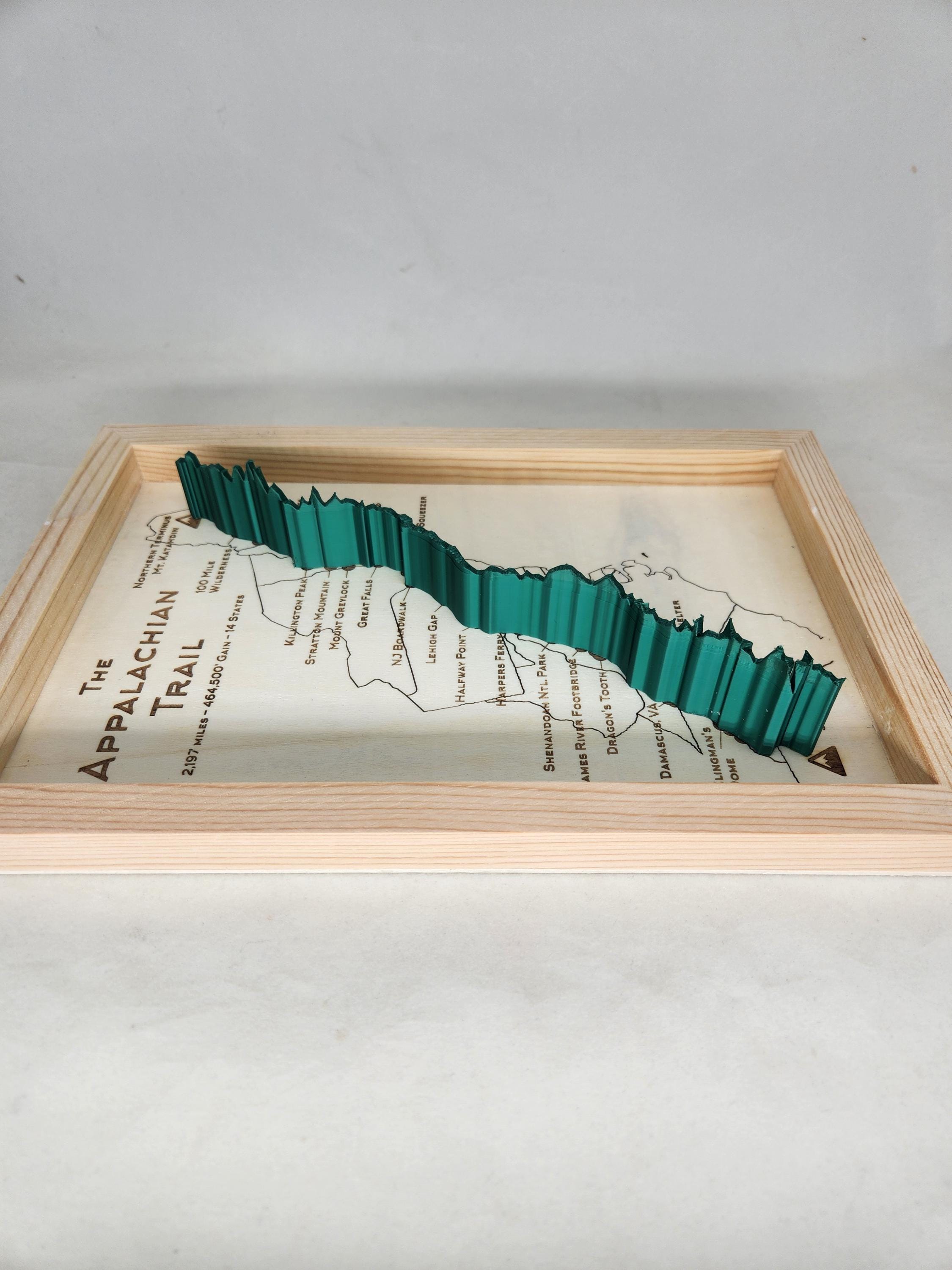 Appalachian Trail - 3D Trail Model - Laser Engraved - Etsy