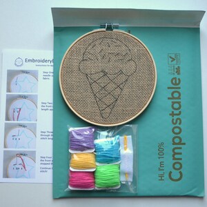 Beginner Sewing Kit, Embroidery for Kids, Ice Cream Craft - Etsy