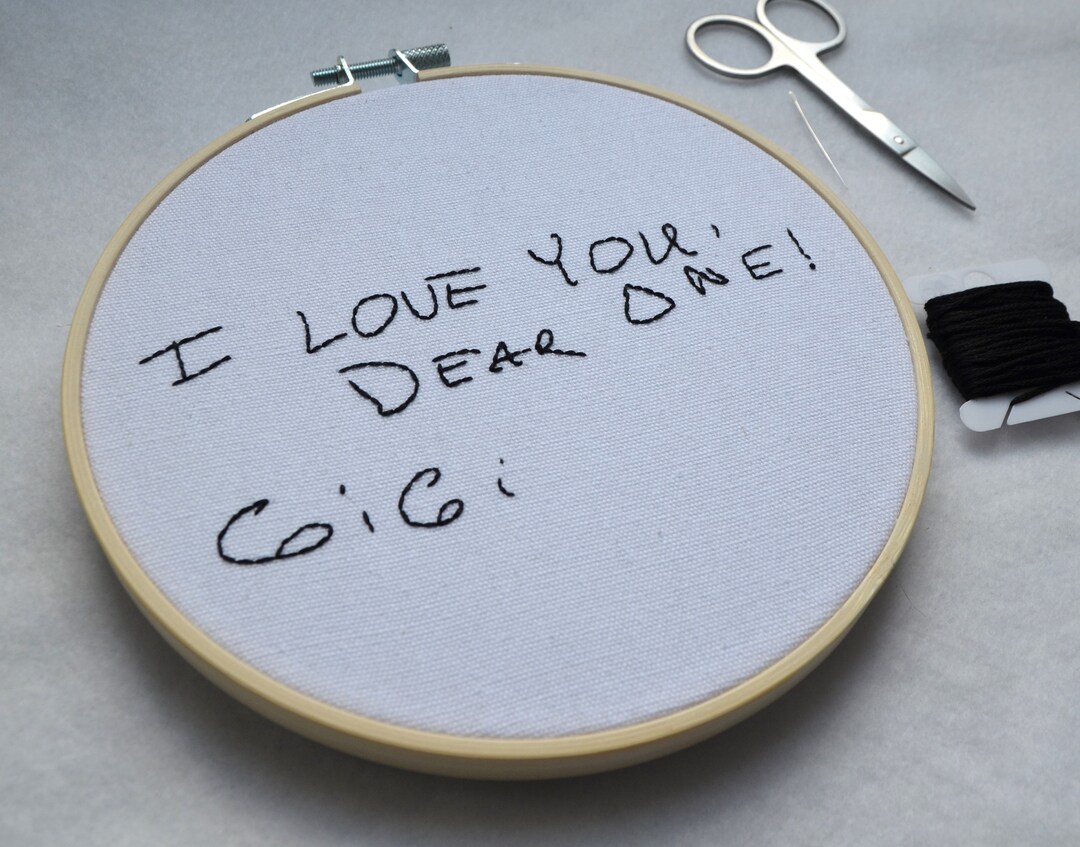 Custom Hand Embroidered Written Note Keepsake - Etsy