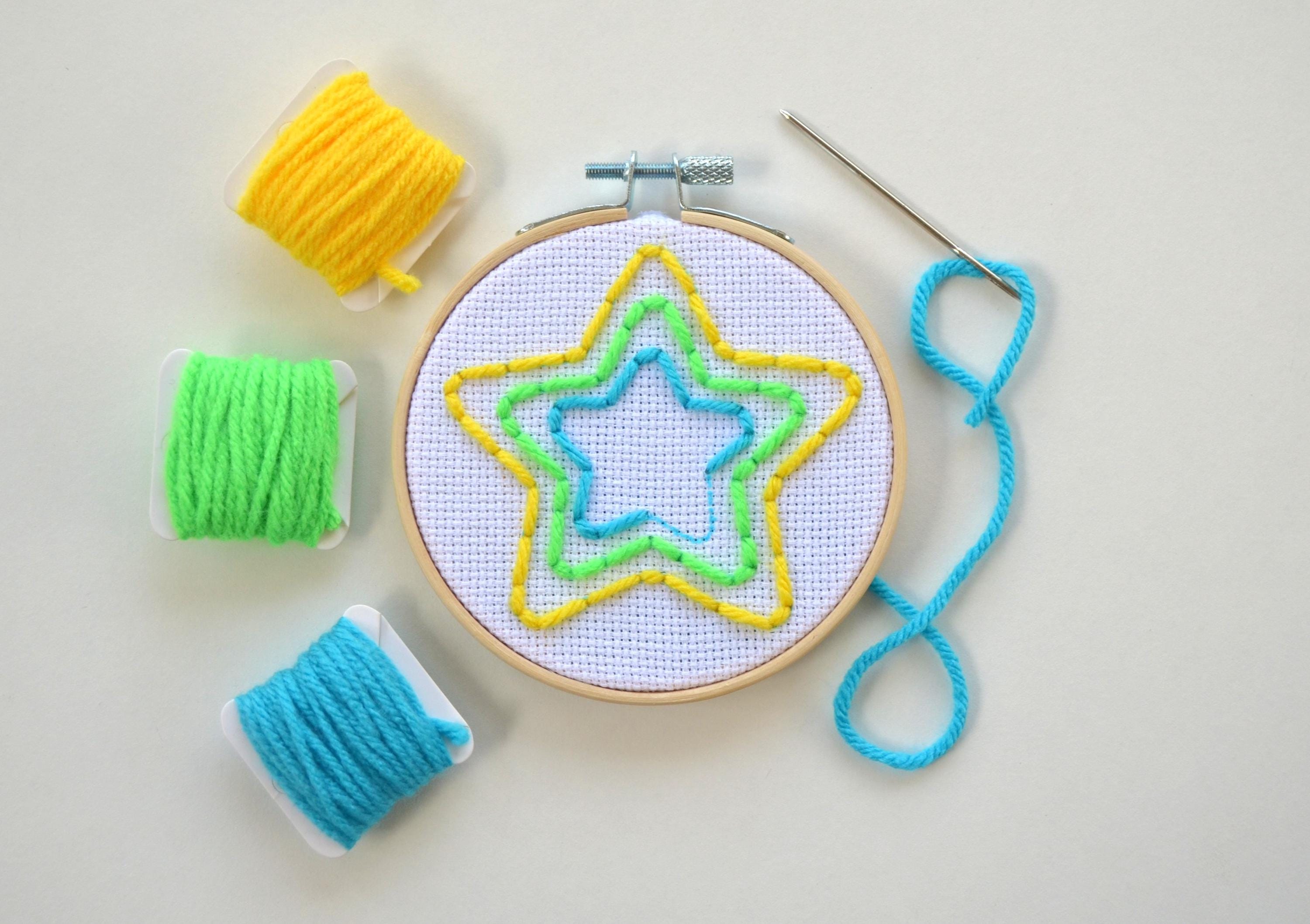 Mini Kids Embroidery Kit, Learn to Sew Craft - Etsy