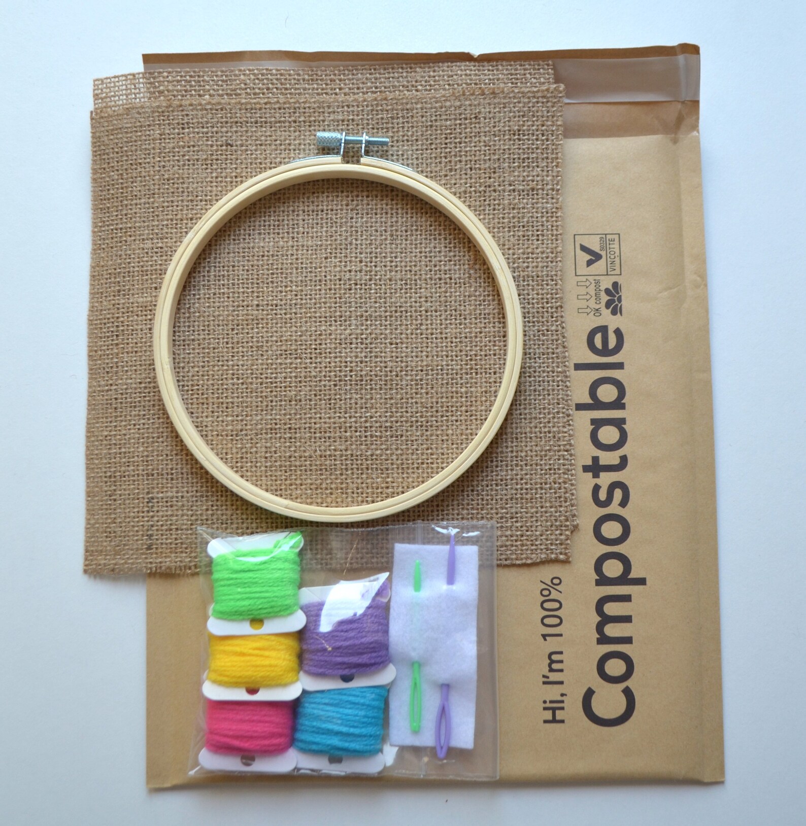 Kids Embroidery Kit, Yarn Sewing Activity With Hoop, Easy DIY Craft for ...