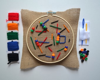 Kids Sewing Kit / Preschool Sewing/learn to Sew Kit/montessori Sewing ...