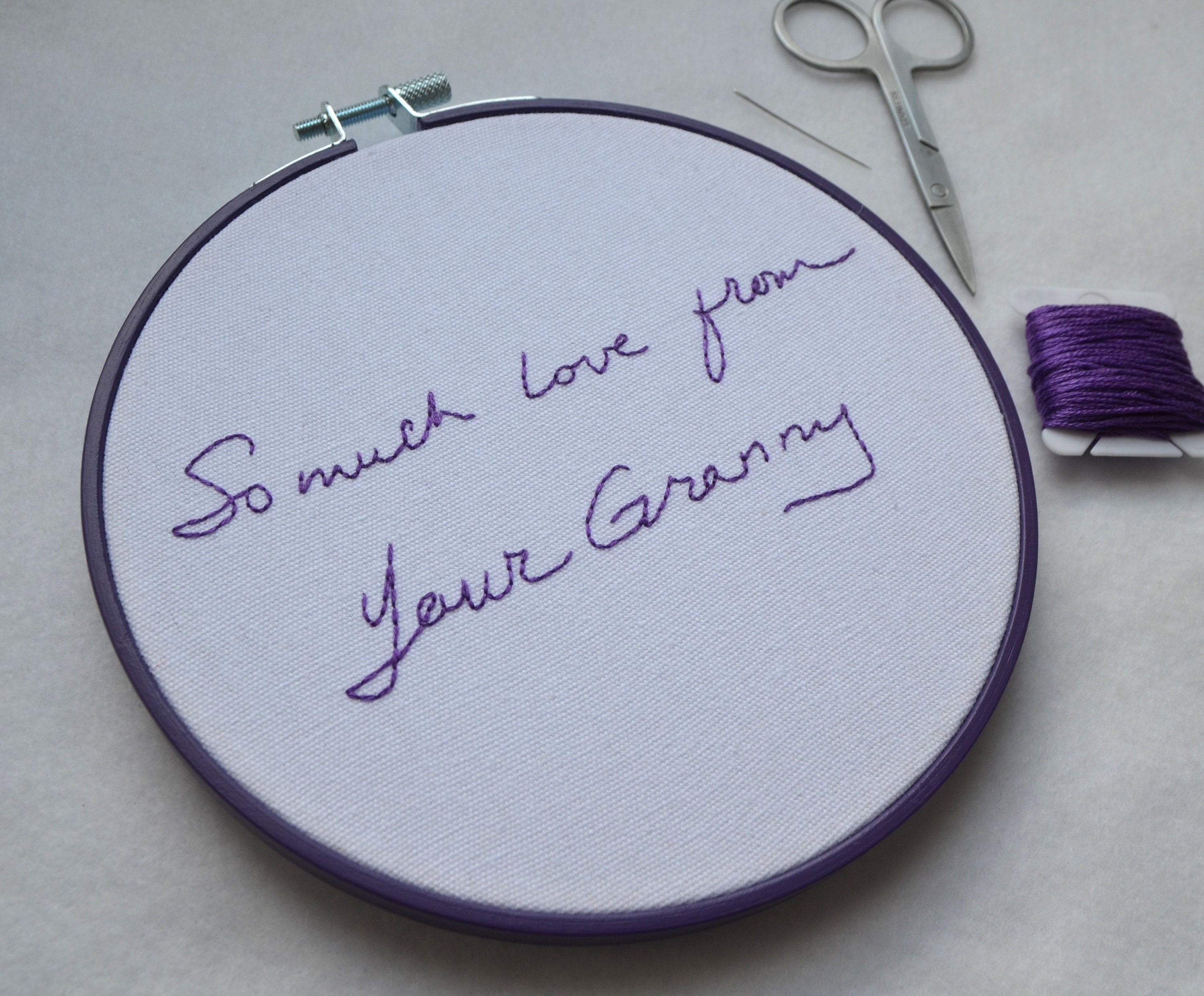 Custom Hand Embroidered Written Note Keepsake - Etsy