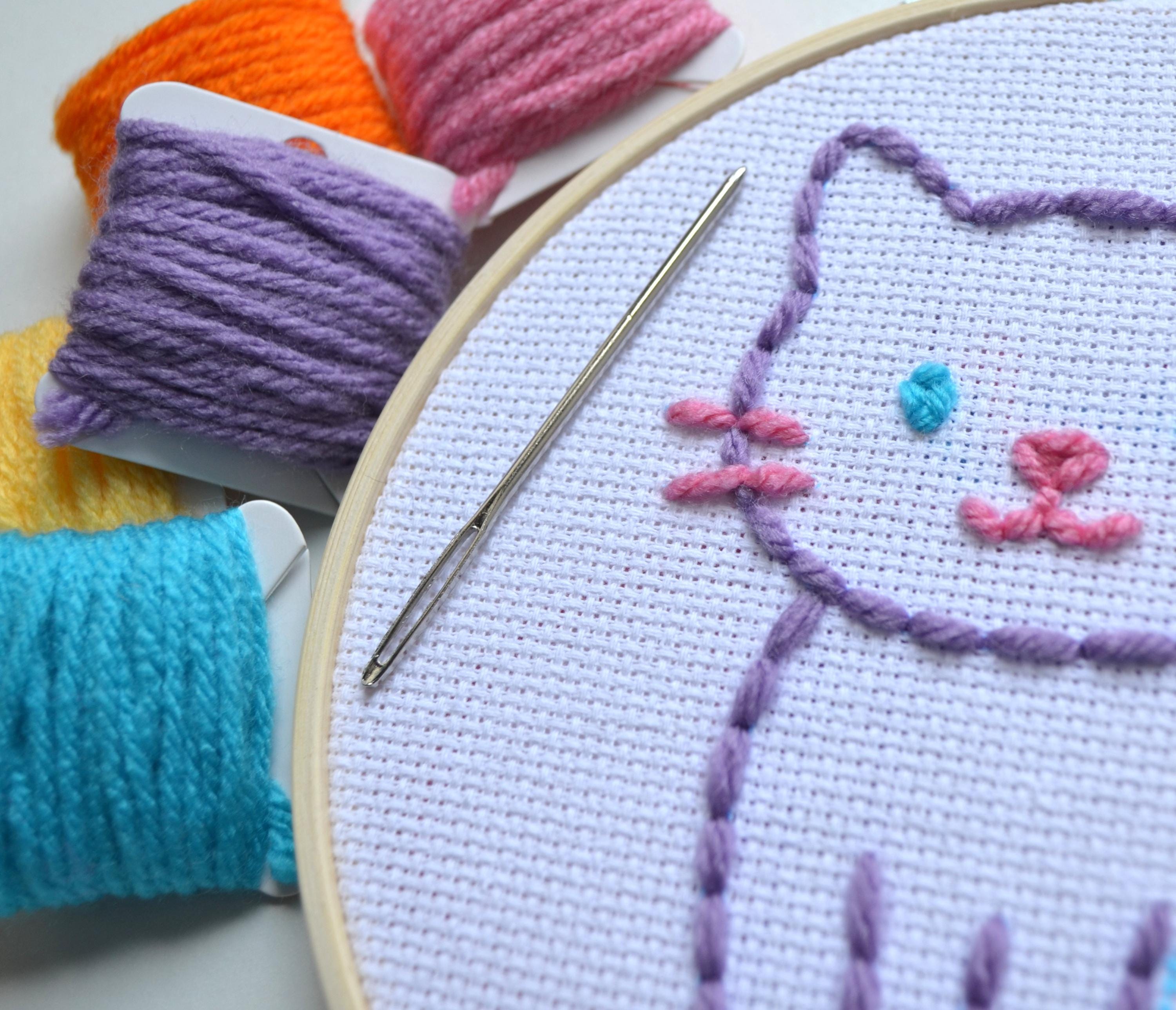 Cute Cat Embroidery Kit for Beginners, DIY Hand Stitching Kit With ...
